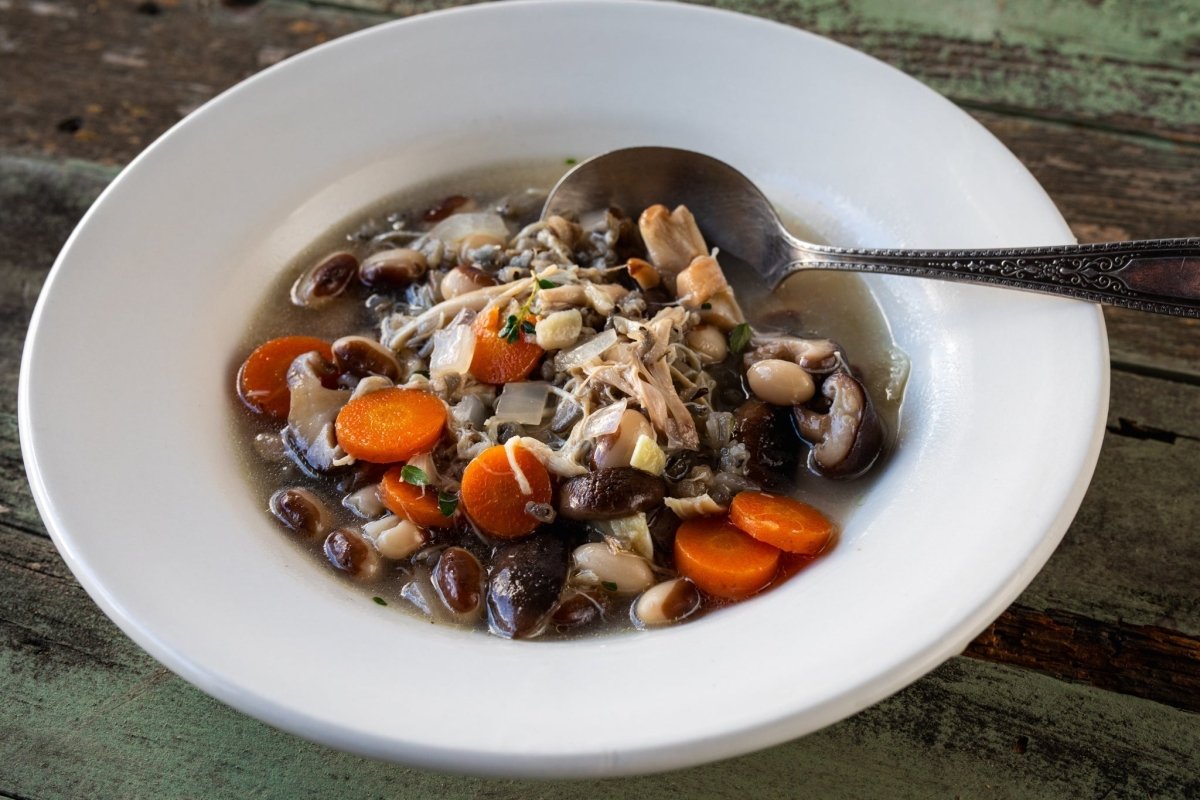 Chicken, Wild Rice, and Yellow Eye Soup in the Slow Cooker – Rancho Gordo