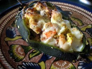 Chile Relleno with Shrimp, Scrambled Eggs and Nopales – Rancho Gordo