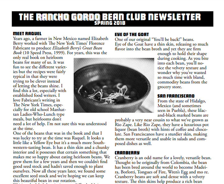 Bean Club Archive – Rancho Gordo